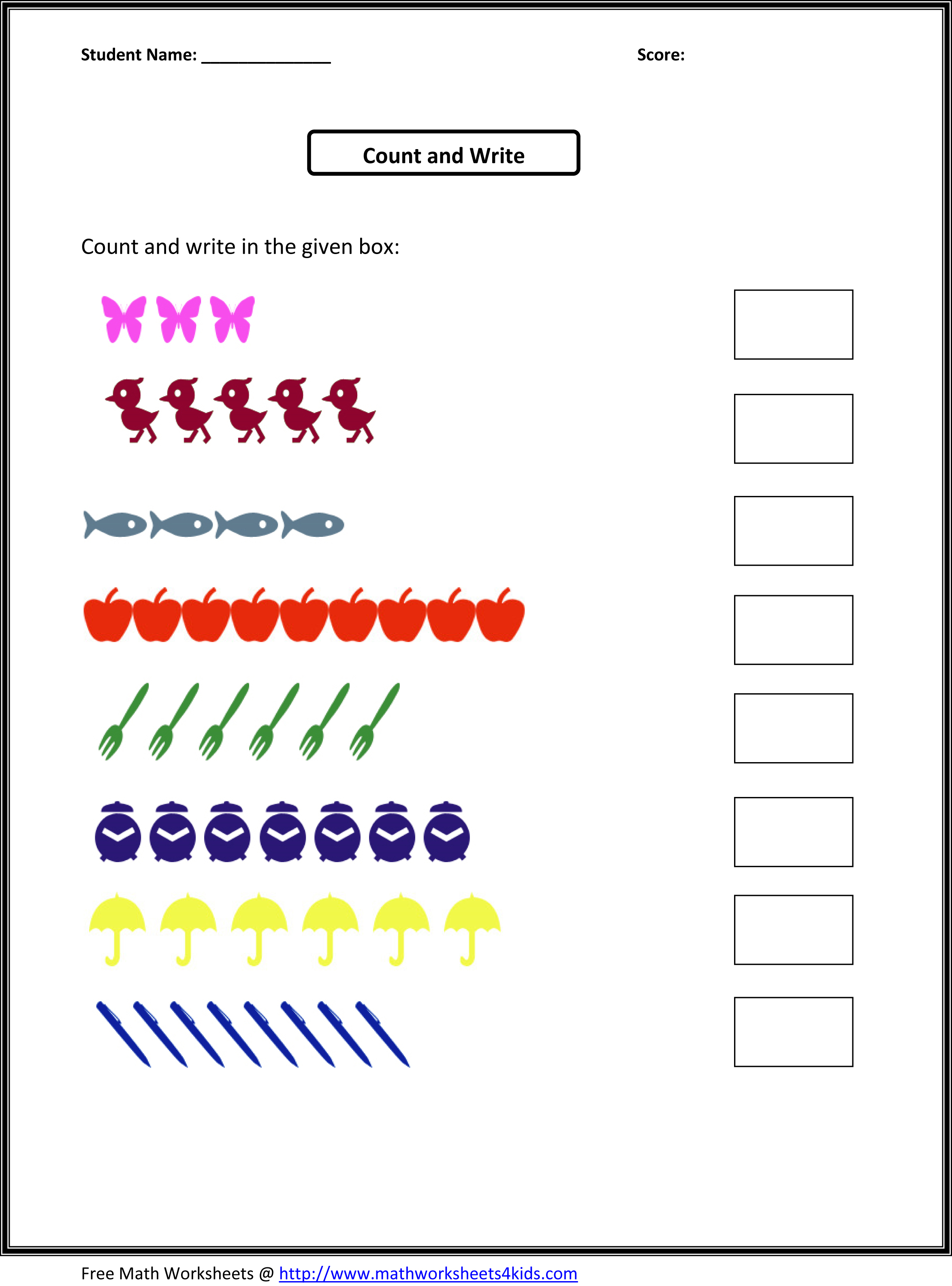 Preschool Math Worksheets