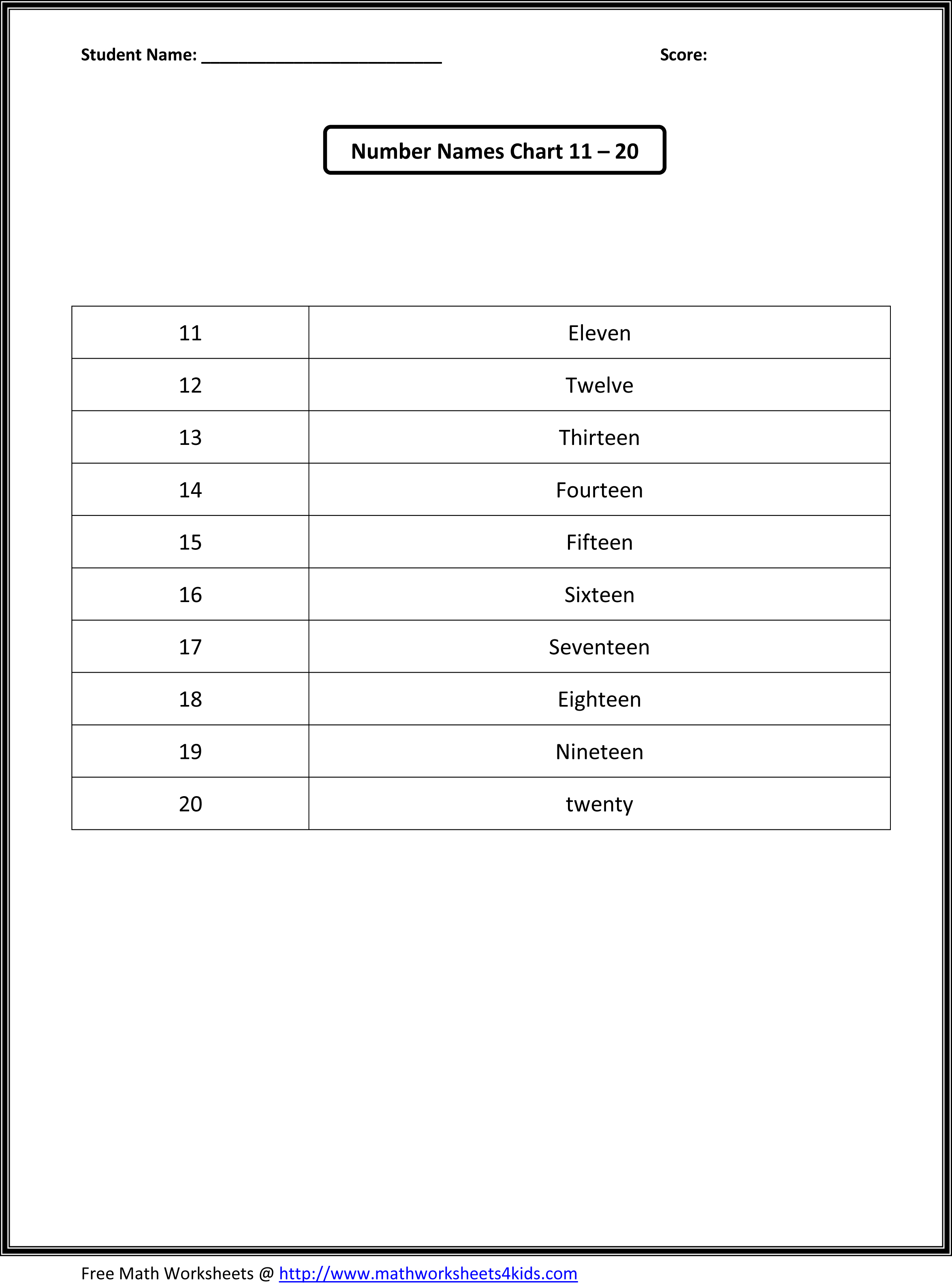 Kindergarten Math Worksheets