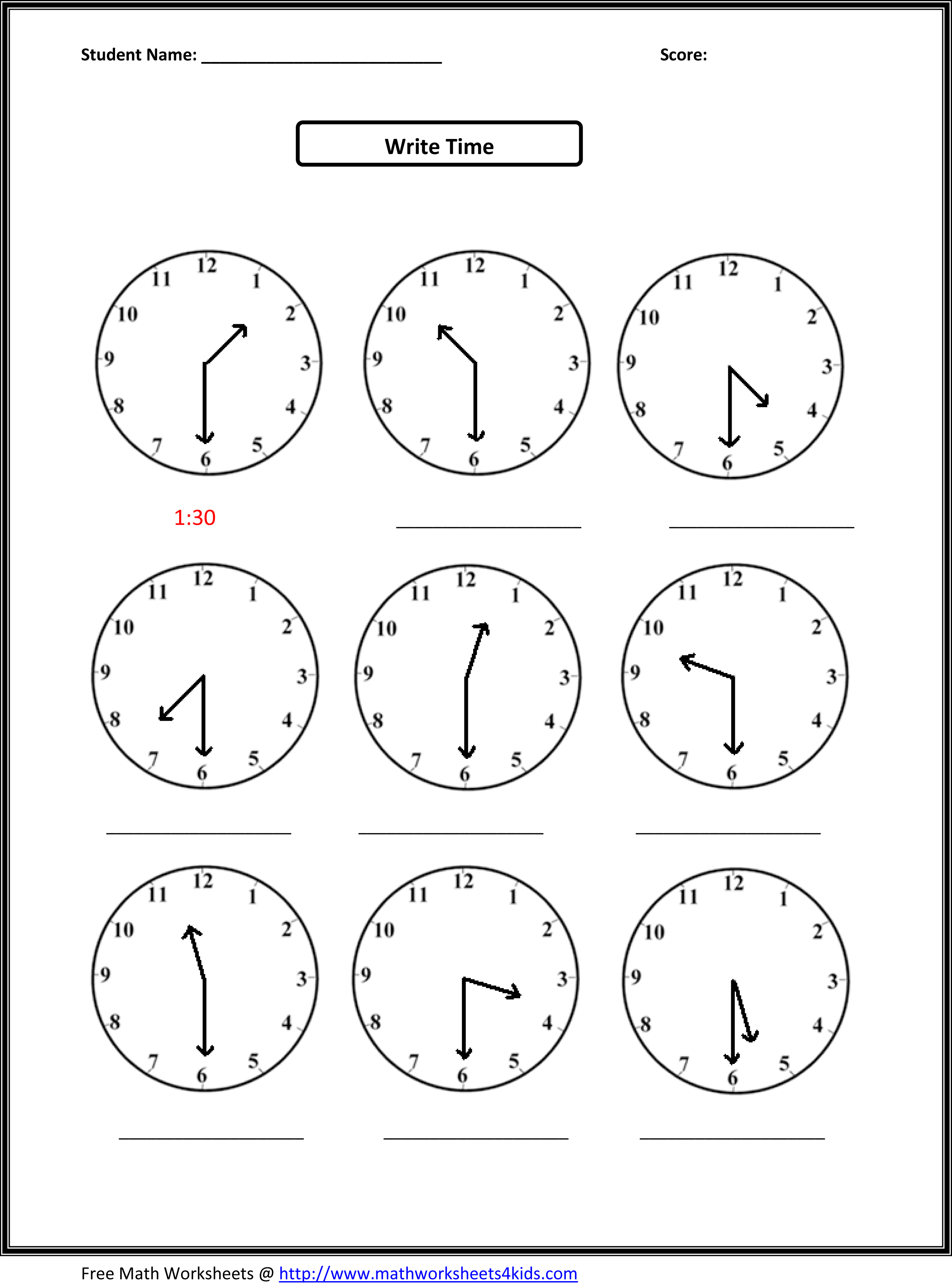 Second Grade Math Worksheets Second Grade Math Worksheets