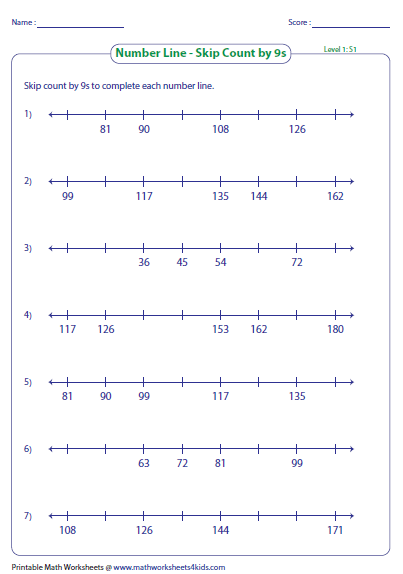 Skip Counting By 9s Worksheets Skip Counting By 9s Worksheets