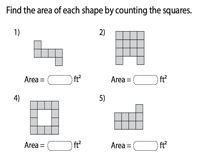 Area by Counting Square Units | Area Worksheets