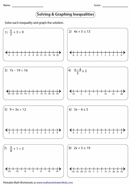 Inequality Math Worksheets Multi Step Inequalities Worksheetsthird Grade Math Practice 