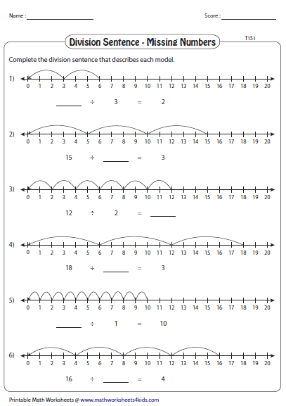 Division Using Number Line Worksheets Division Using Number Line Worksheets