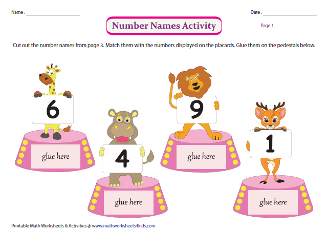 Number Names Activities number-names-activities