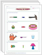 Sorting Heavy And Light Worksheets For Kindergarten